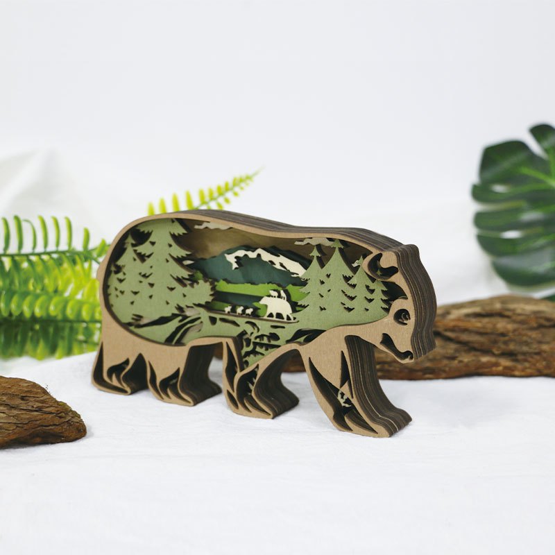 unique bear wood carving ornament decoration - Temu Australia