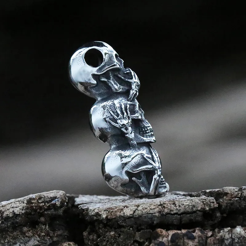 Vintage Punk Rock Evil Skull Trio Statue Listening Saying - Temu