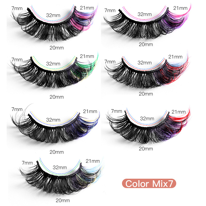 Colored Lashes Natural Fluffy 3d Effect - Temu United