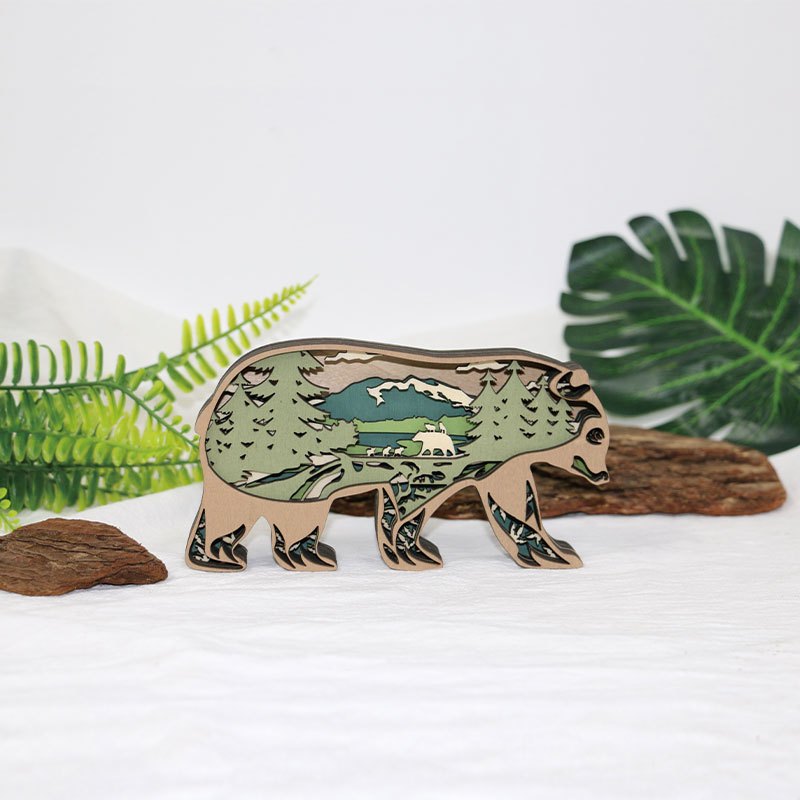 unique bear wood carving ornament decoration - Temu Australia