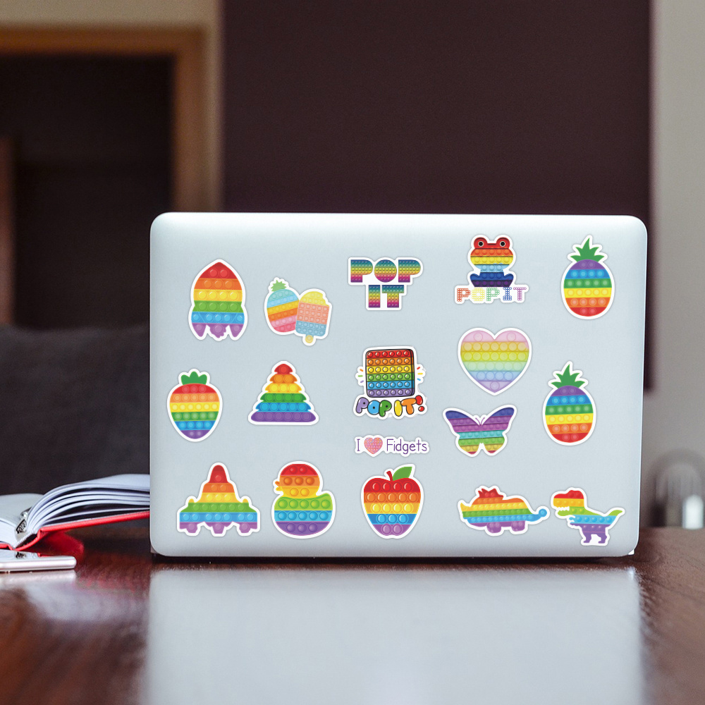 Pop Fidget Toy Sticker, Party Supplies Vinyl Waterproof Sticker ...