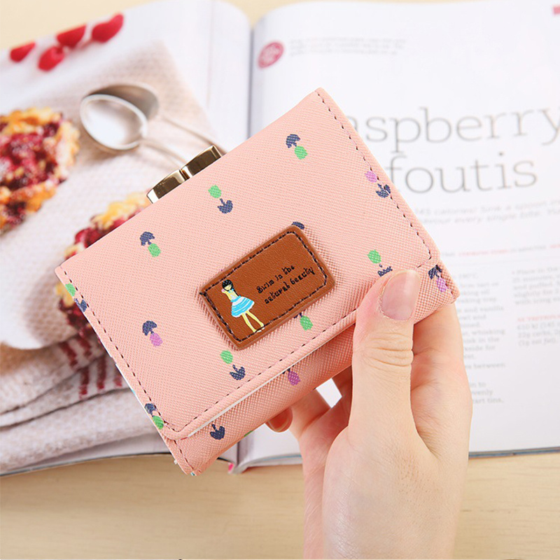 Women's Minimalist Credit Card Holder Trifold Wallet Clutch ...