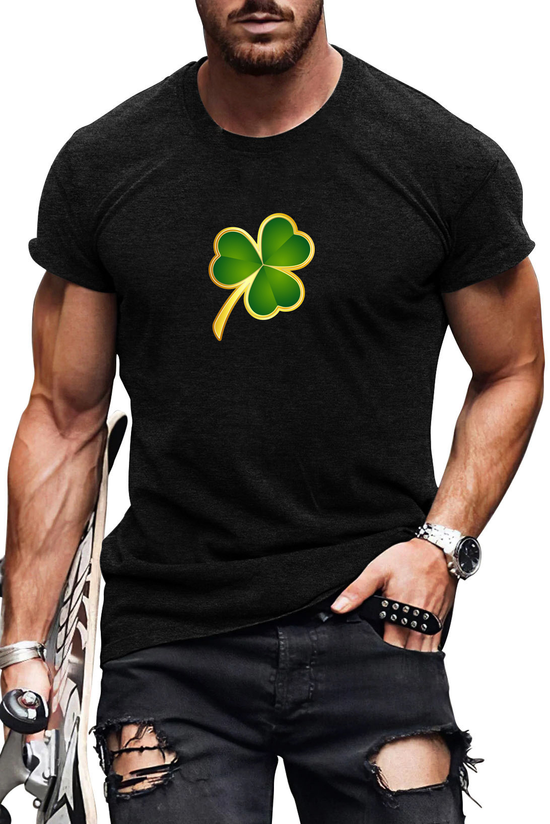 St. Patrick's Day Theme Shamrock Pattern Breathability - Temu United ...