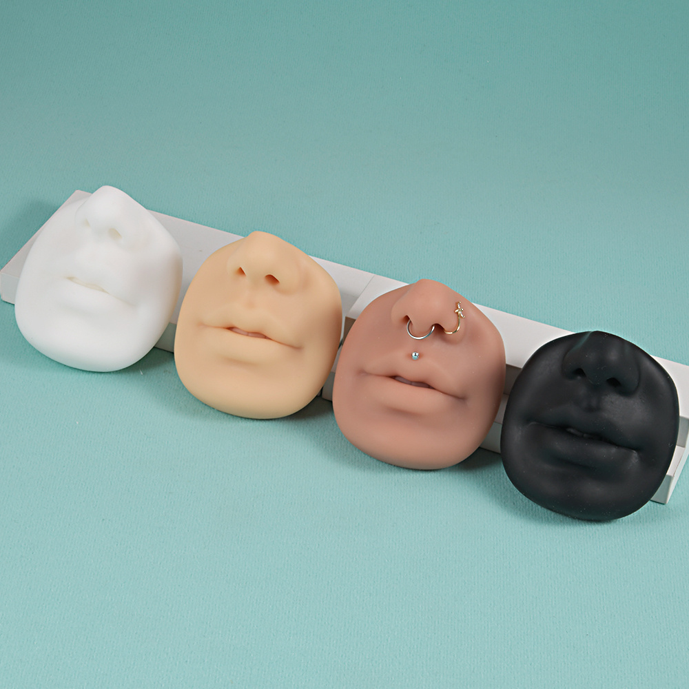 Soft Silicone Mouth Nose Model Piercing Face Model Ear Model - Temu