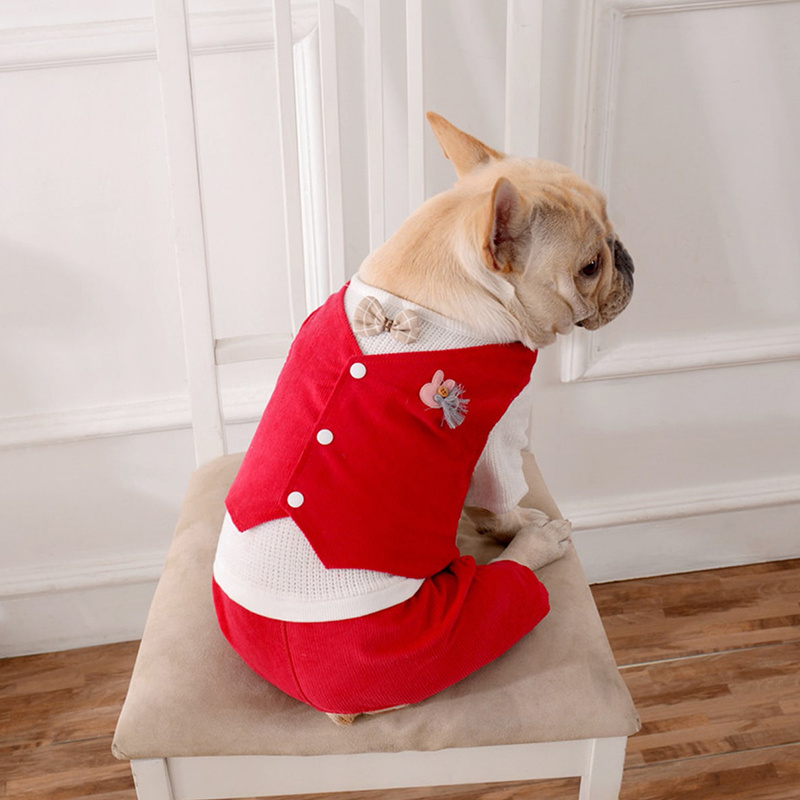 Fashionable Bow Decor Pet Jumpsuit For Small And Medium Dogs Keep Your ...