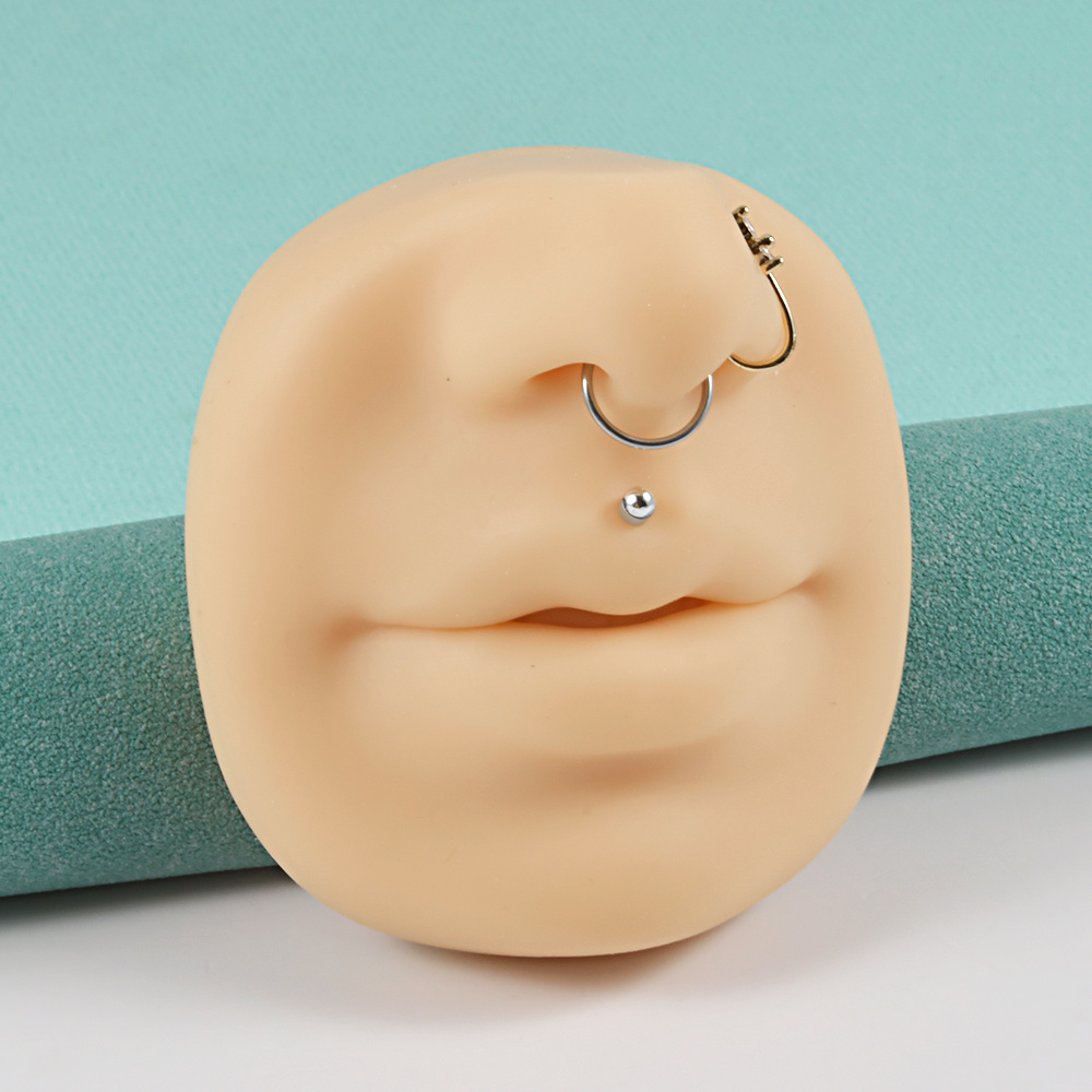 Soft Silicone Mouth Nose Model Piercing Face Model Ear Model - Temu