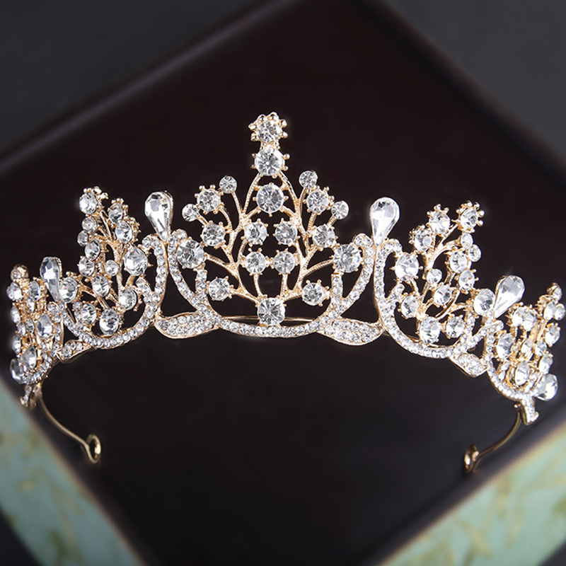 Alloy Rhinestone Baroque Crown Hairband Headband Party Favor - Temu