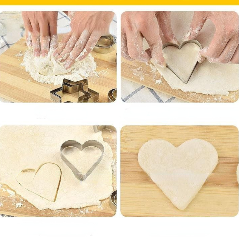 5 個のステンレス鋼の星型ビ 型、野菜フルーツカッティングケーキ型、子供祭り型粘土型 Arts Crafts And Sewing