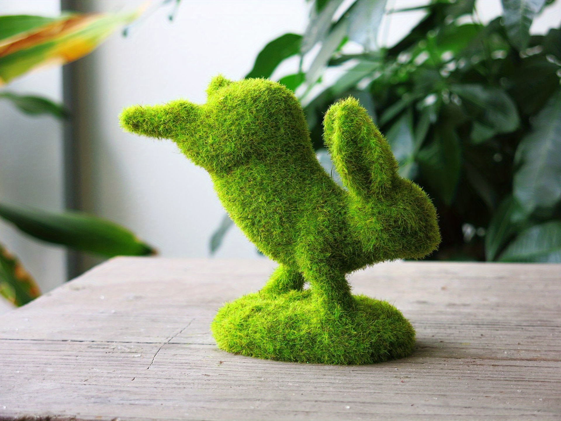 European Resin Simulation Moss Flocking Rabbit Statue Home - Temu Australia