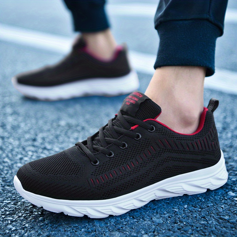 Lace Up Running Shoes, Shock Absorbing Anti-slip Casual Sports Shoes ...