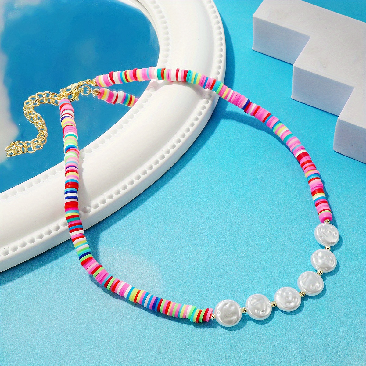 colorful summer holiday jewelry colorful soft pottery flat - Temu Canada