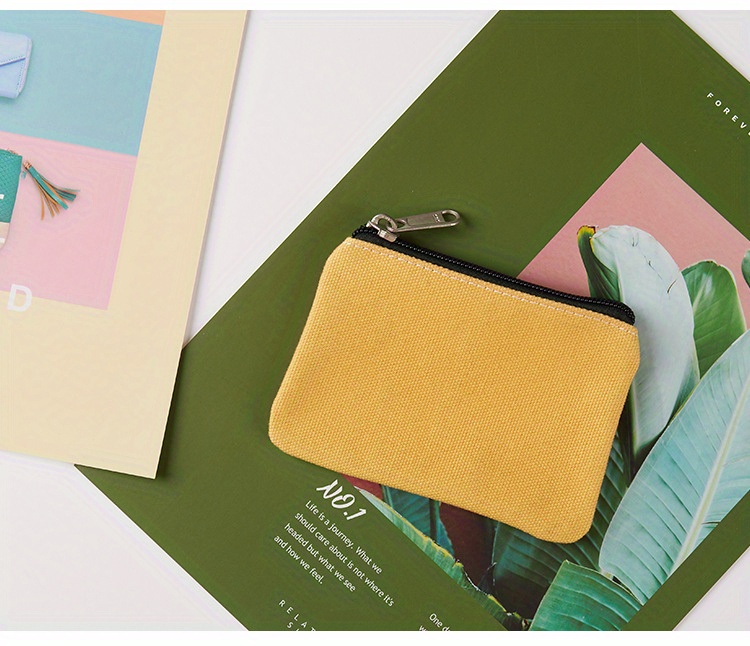 Mini Minimalist Zipper Pouch Canvas Clutch Coin Purse - Temu Netherlands