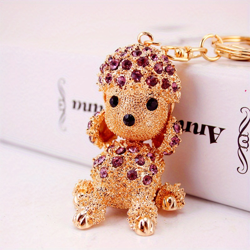 puppy car keychain cute poodle animal metal - Temu Philippines