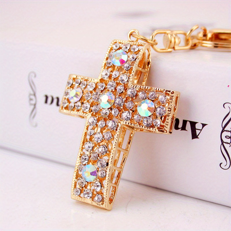 Decor Cross Charm Keychain Hollow Keyring Bag - Temu Australia