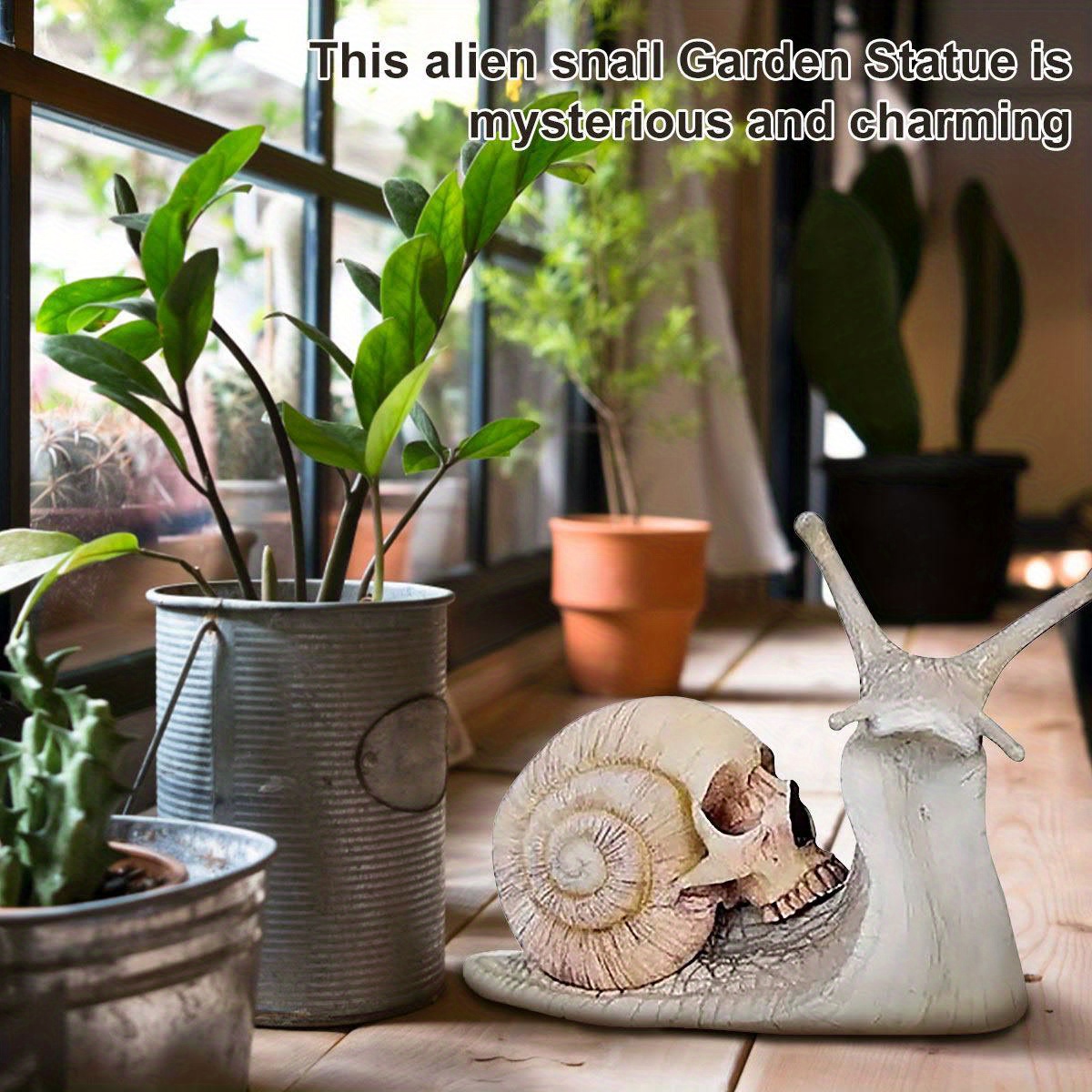 Snail Skull Sculpture Gothic Resin Statue Patio Halloween - Temu