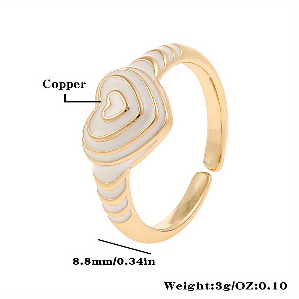Y2k Heart shaped Enamel Rings Drip Oil Heart Joint Ring - Temu Australia