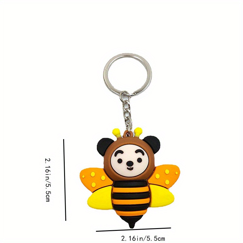 Pvc Bumble Bee Keychain Cute Cartoon Animal Car Pendant - Temu Australia