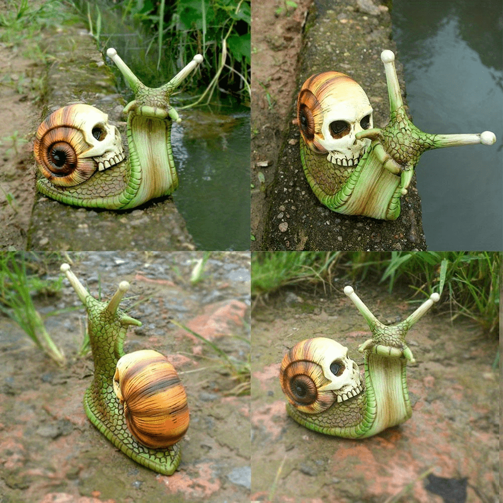 Snail Skull Sculpture Gothic Resin Statue Patio Halloween - Temu
