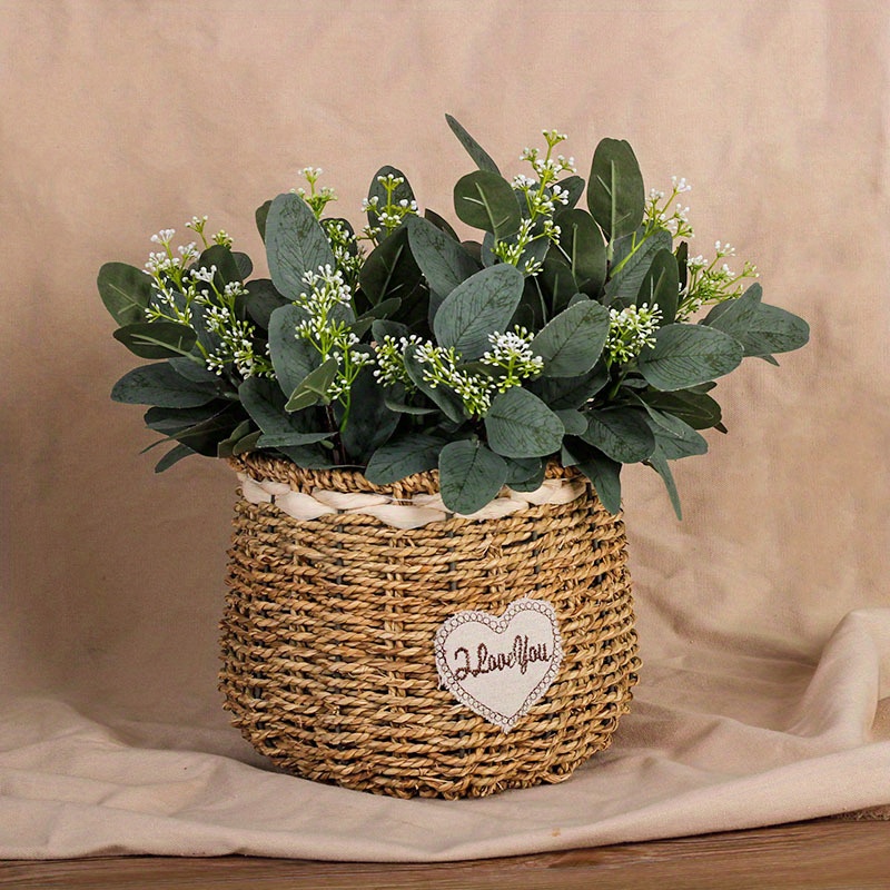 1pc Simulation Plastic Artificial Eucalyptus Gypsophila Stem Boho Solid ...