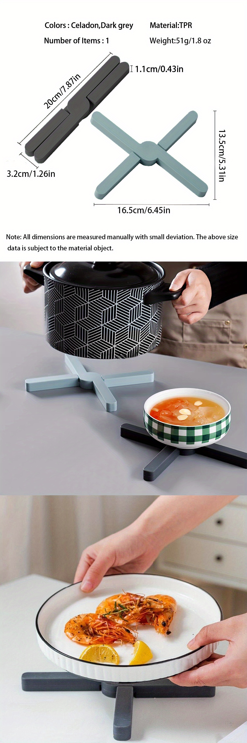 foldable silicone trivets non slip heat resistant folding - Temu Portugal