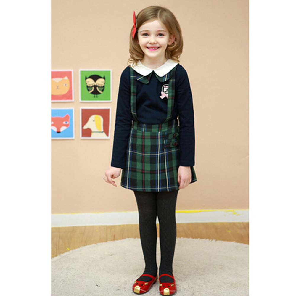 Girls Preppy Long Sleeve Collar T shirt Tops Plaid - Temu Ireland