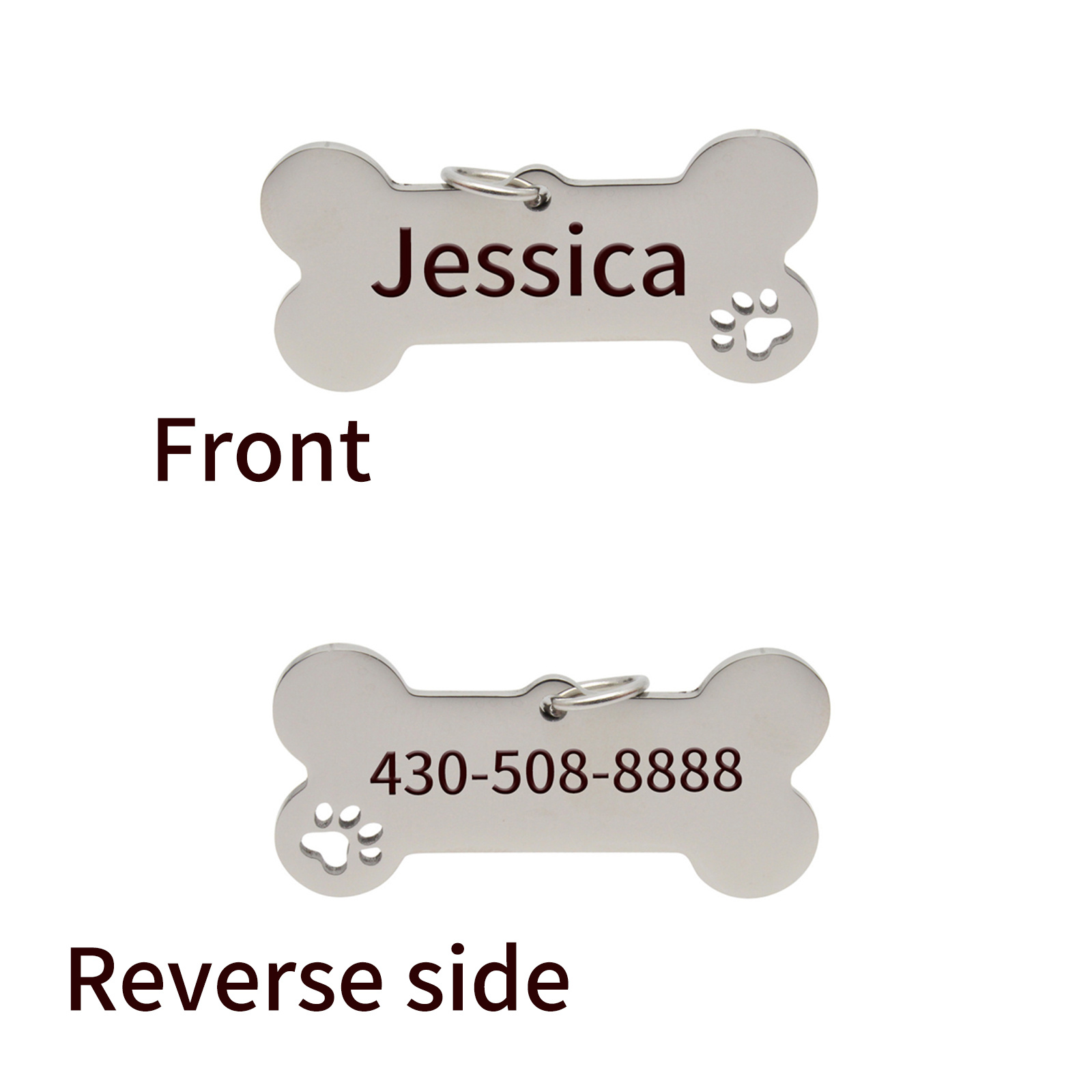 Customizable Stainless Steel Lettering Dog Tag Personalized - Temu ...