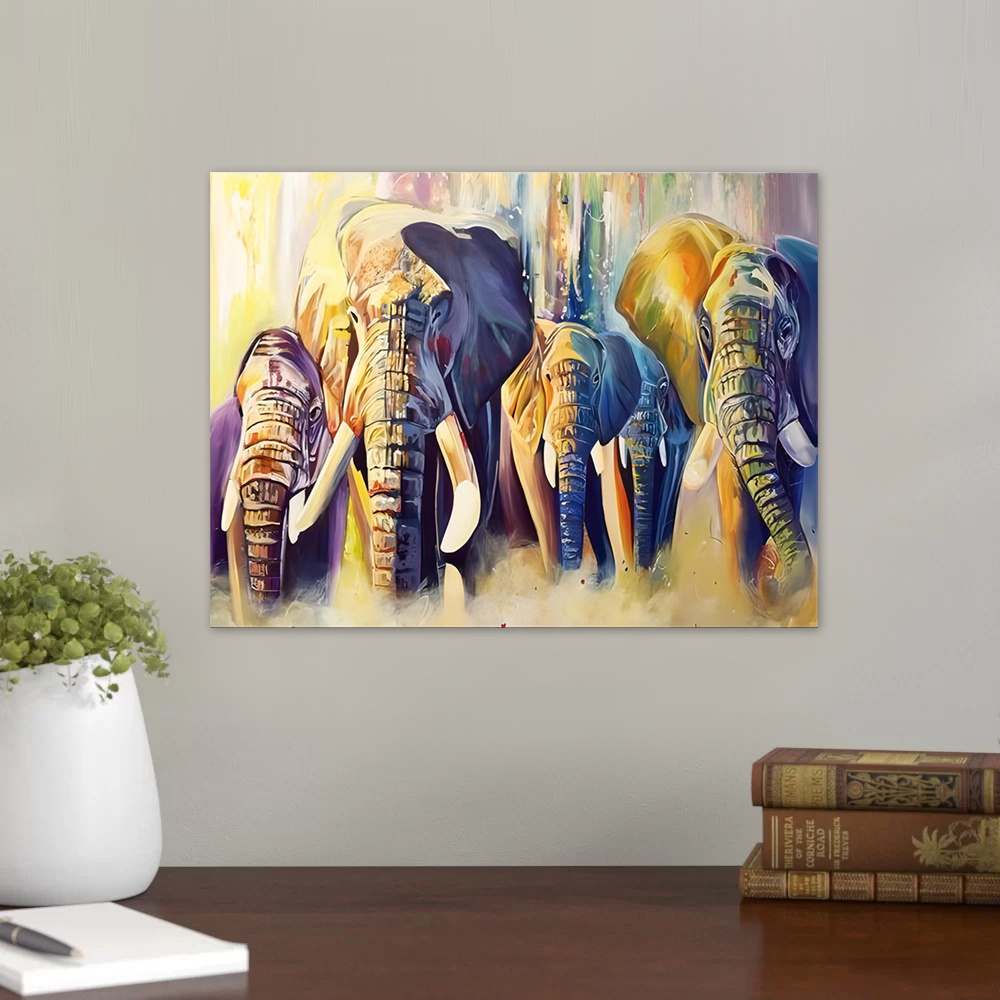 Elephants Wall Decals Wild Animals Canvas Painting Posters - Temu ...