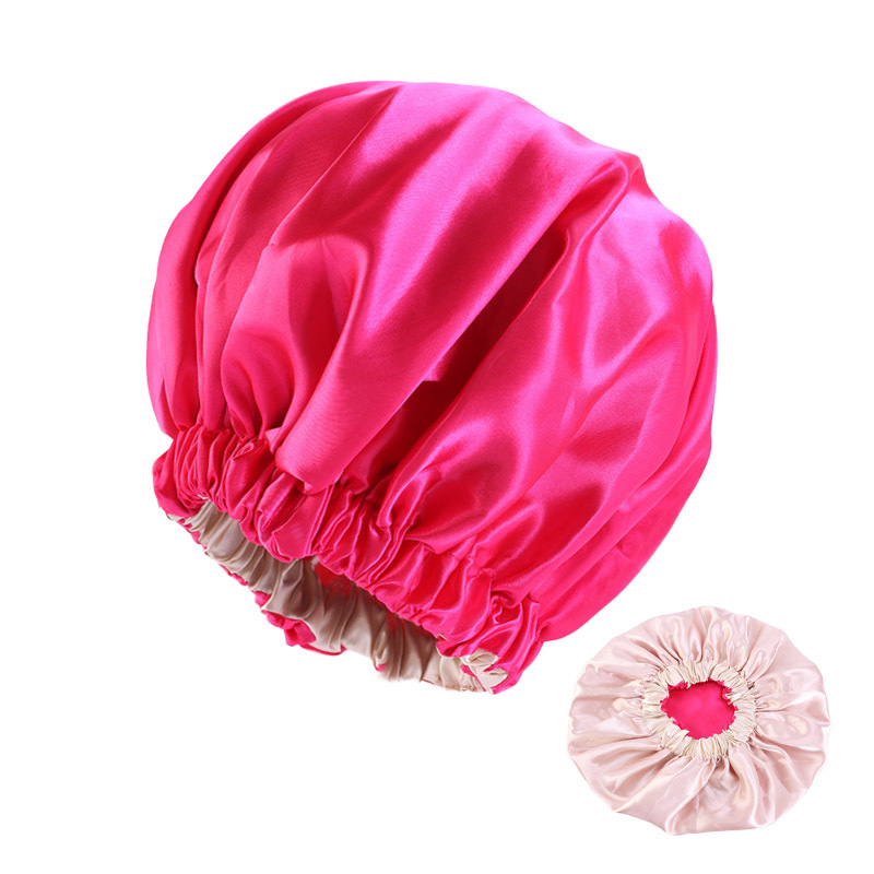 Large Satin Bonnet Hair Cap With Stretch Band Silky Sleeping Cap For ...
