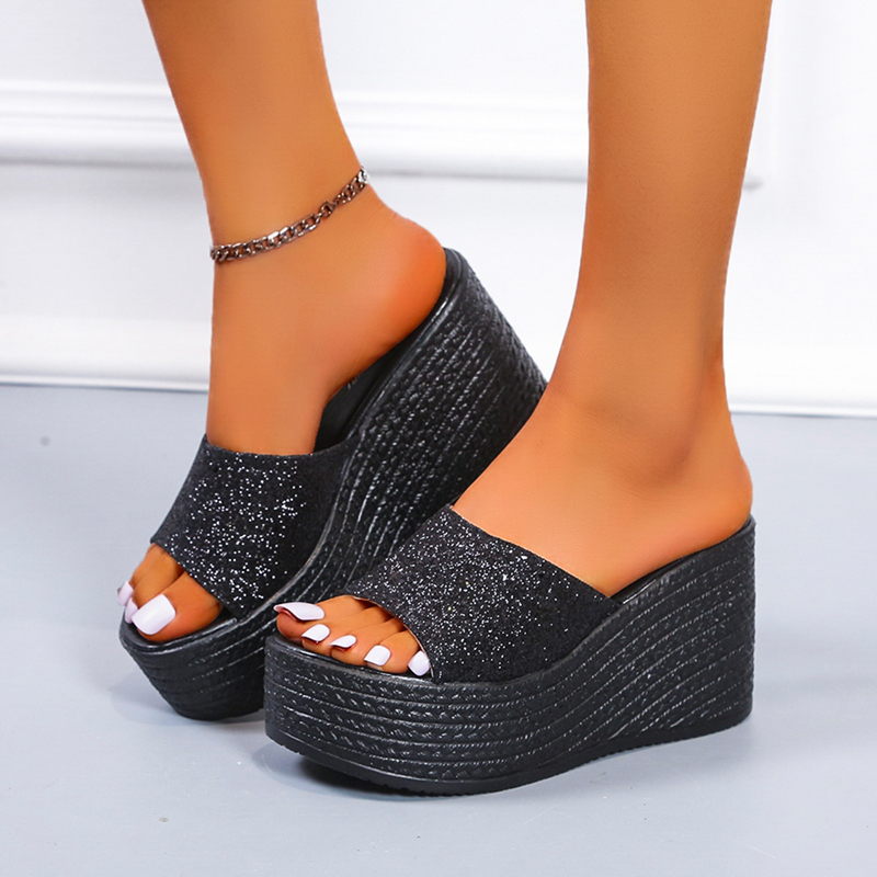 Women's Sequins Platform Wedge Slides Fashion Lightweight - Temu United ...