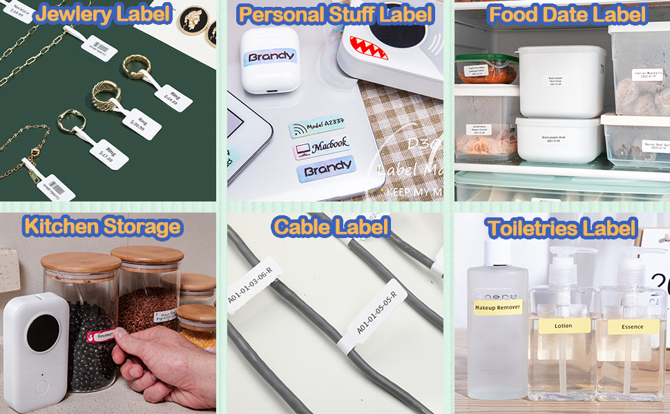 3 Rolls D30 Labels 14x40 Glitter Square Label Sticker Paper For D30 ...