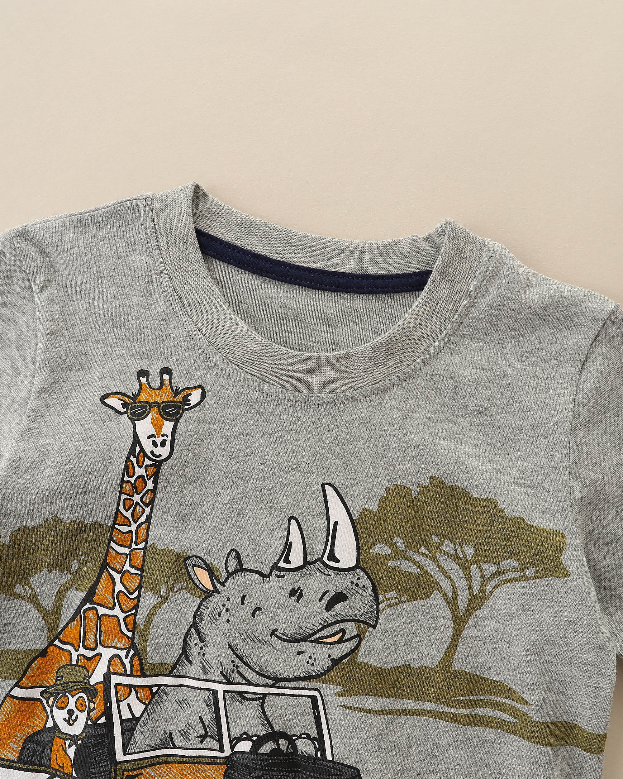 Boys Cartoon Giraffe Monkey Driving Cars Cotton T - Temu Philippines