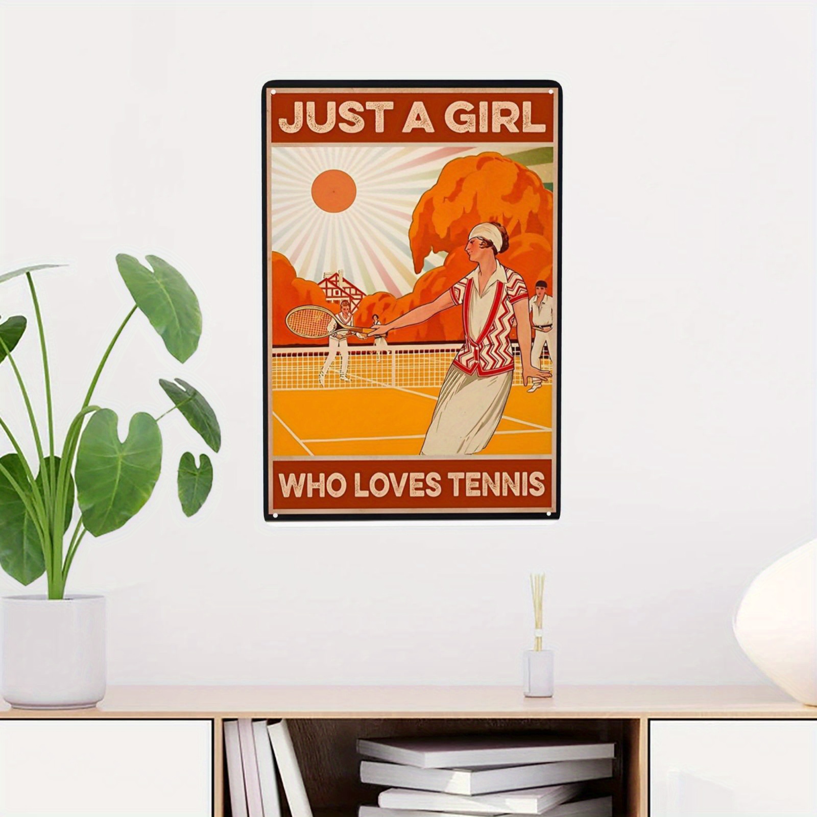 1pc Metal Signs Just A Girl Who Loves Dogs And Gardening Playing Drums ...