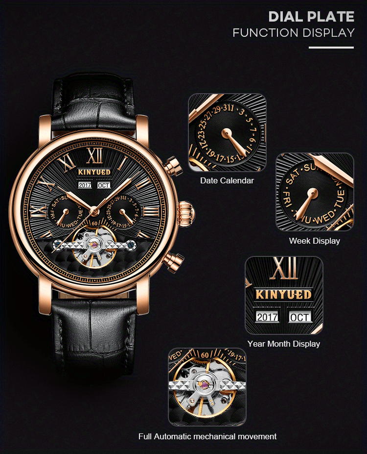 Mens Gentlemans Watch Watch Mens Automatic Hollow Tourbillon Mechanical ...