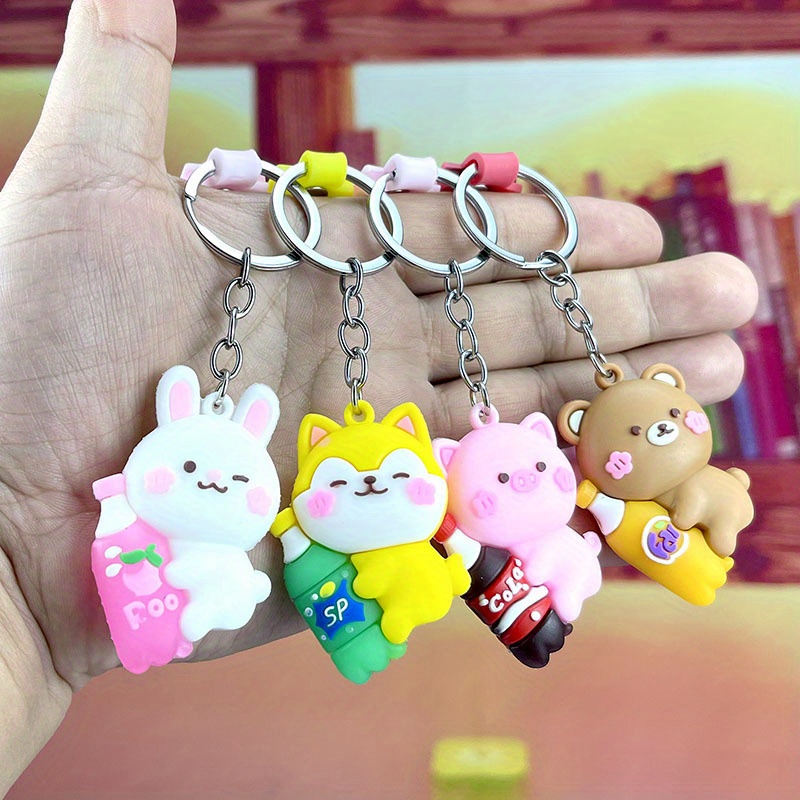 rabbit bear puppy keychain pvc cute cartoon animal - {region_name}