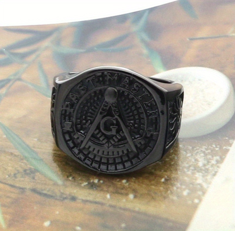 men' freemason masonic band ring men fashion - Temu