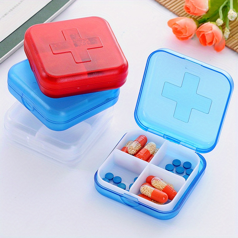Four grid Pill Storage Box Portable Special Medicine Box - Temu