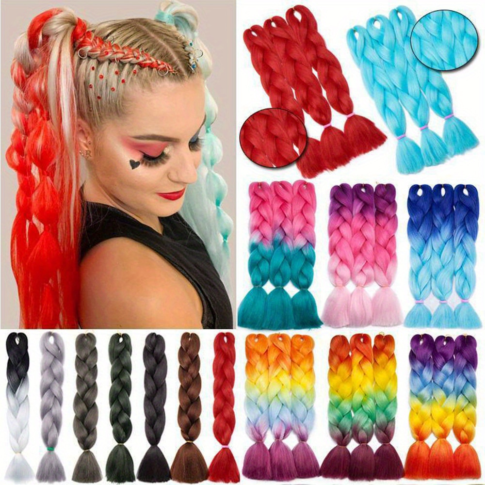 Jumbo Braiding Hair Extensions Women Long Synthetic Fiber - Temu Canada