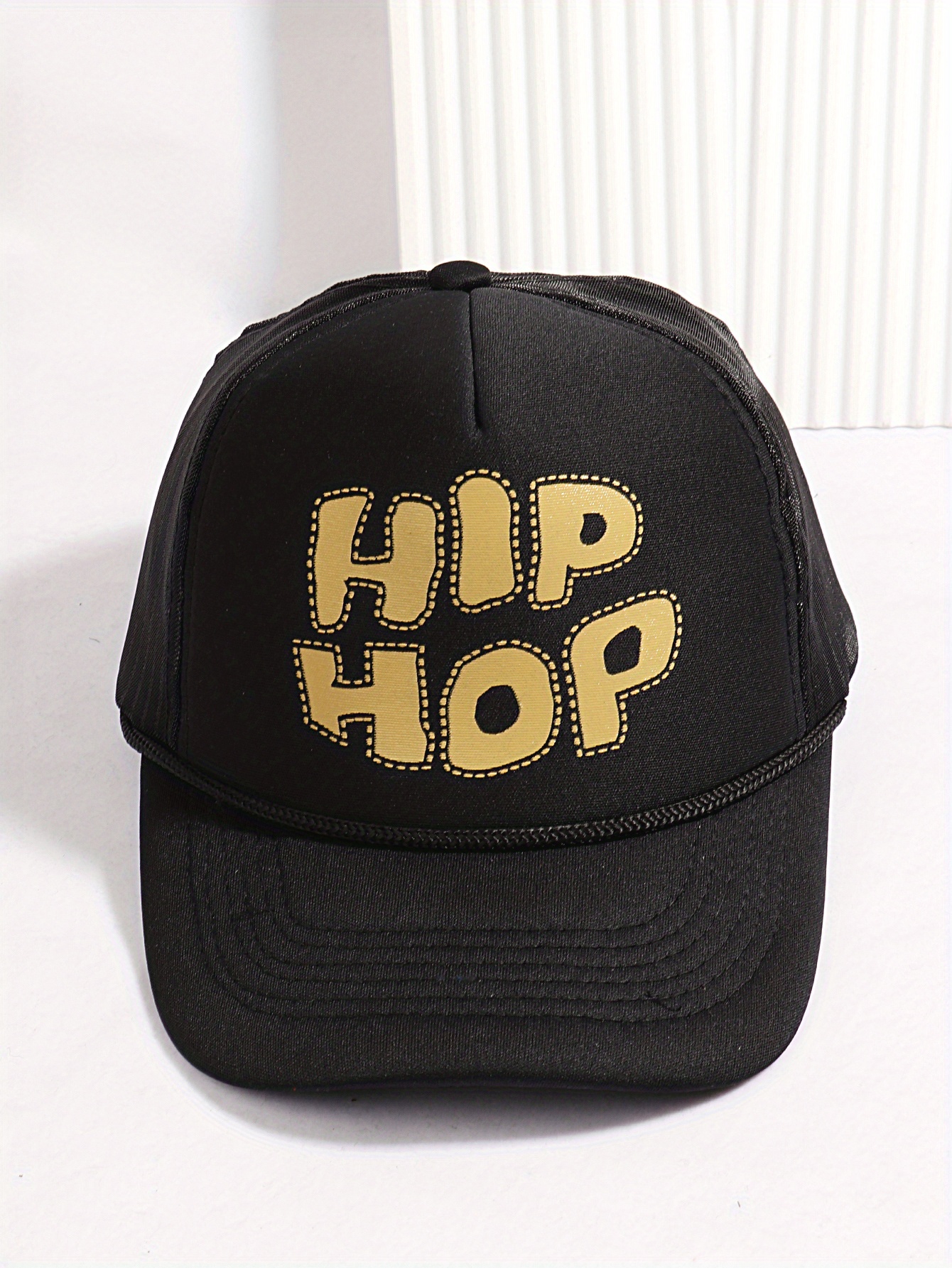 Hip Hop Print Baseball Cap Solid Color Sunscreen Mesh - Temu Australia