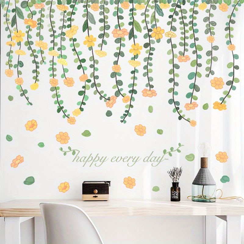 wall sticker hanging green vine wall decal stickers bedroom - Temu ...