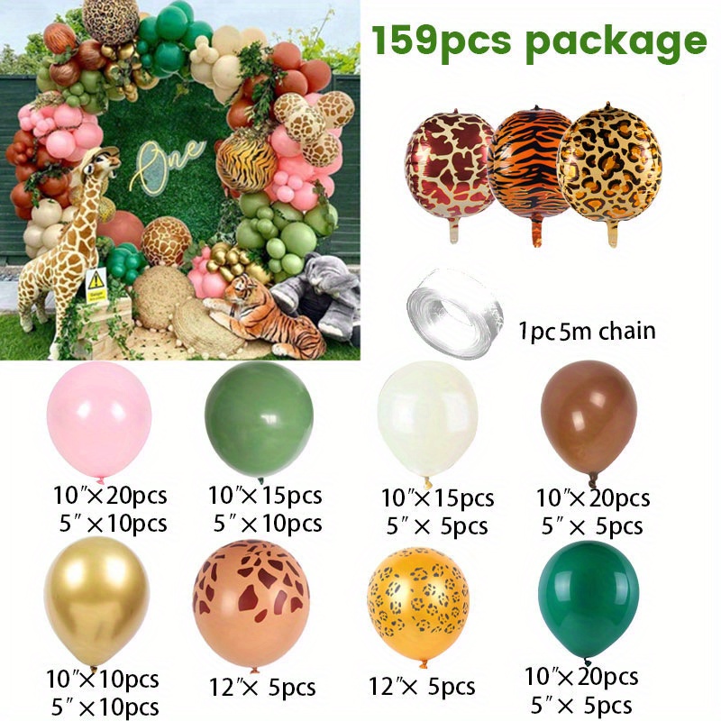 80pcs Balloon Set Jungle Animals Balloon Birthday Wedding Bridal Shower ...