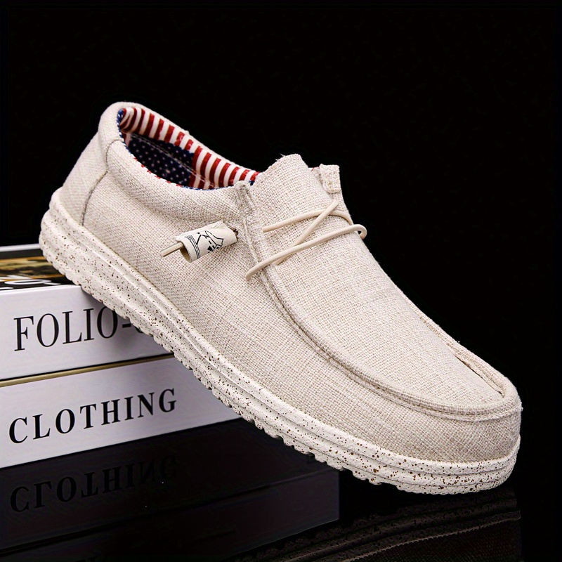 Mens Slip On Loafer Shoes Breathable Lightweight Non Slip Canvas Shoes ...