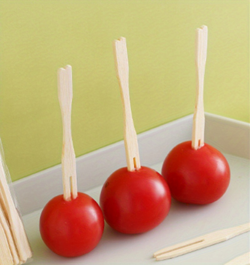 Bamboo Fruit Forks Indoor Outdoor Use Perfect Cakes Snacks - Temu