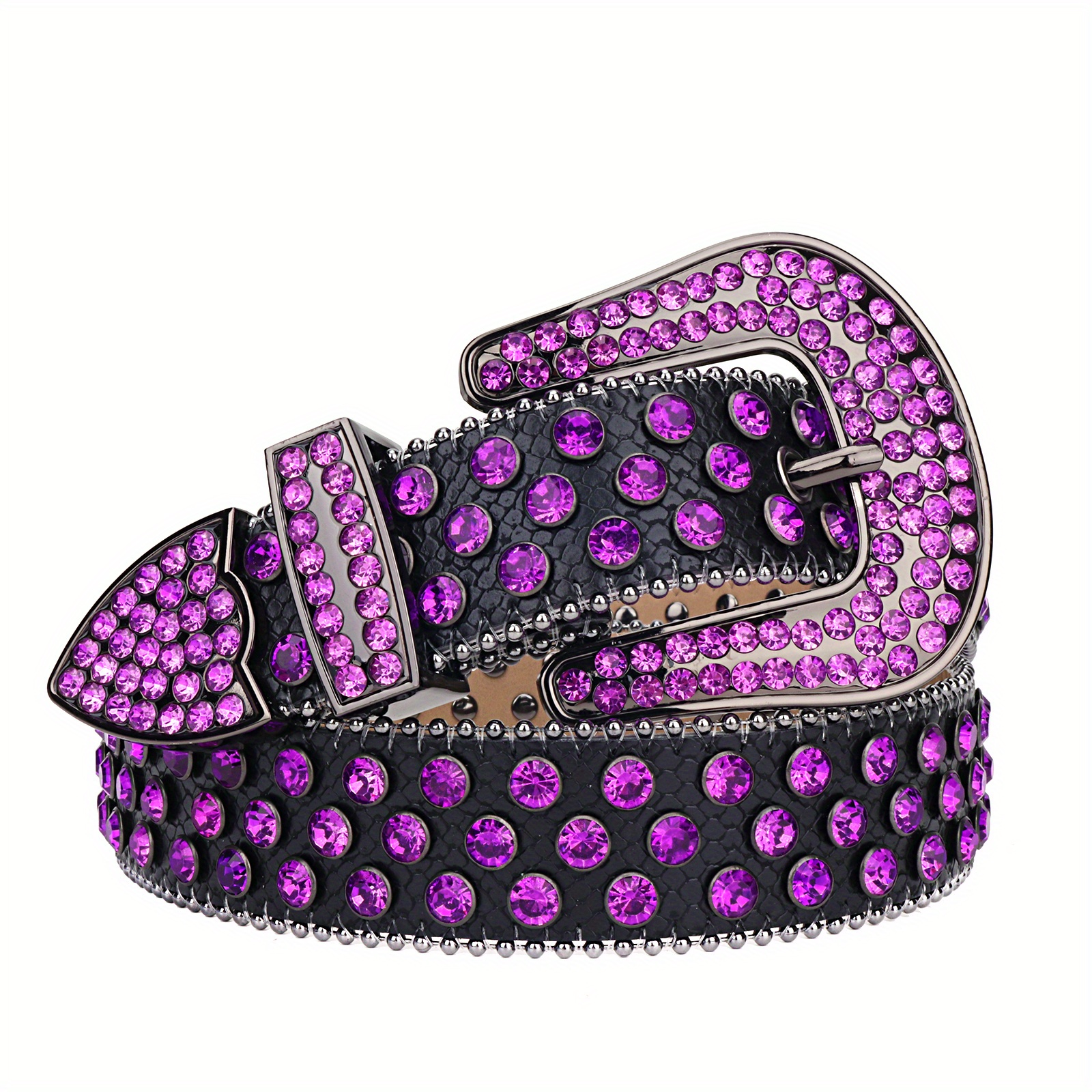 Sparkle Purple Belts Western - Temu Norway