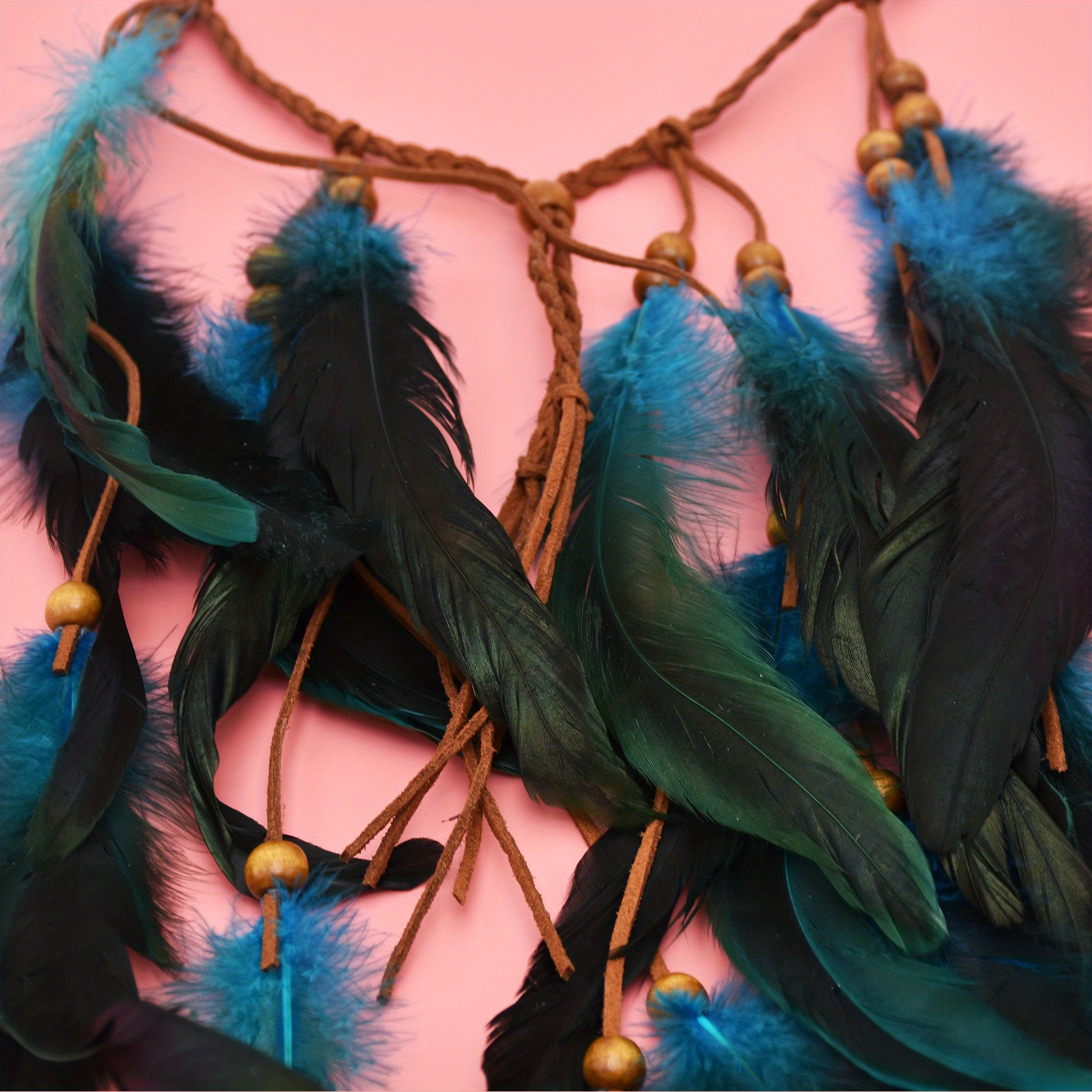 Boho Style Feather Hair Band Peacock Feather Head Band Hand - Temu ...