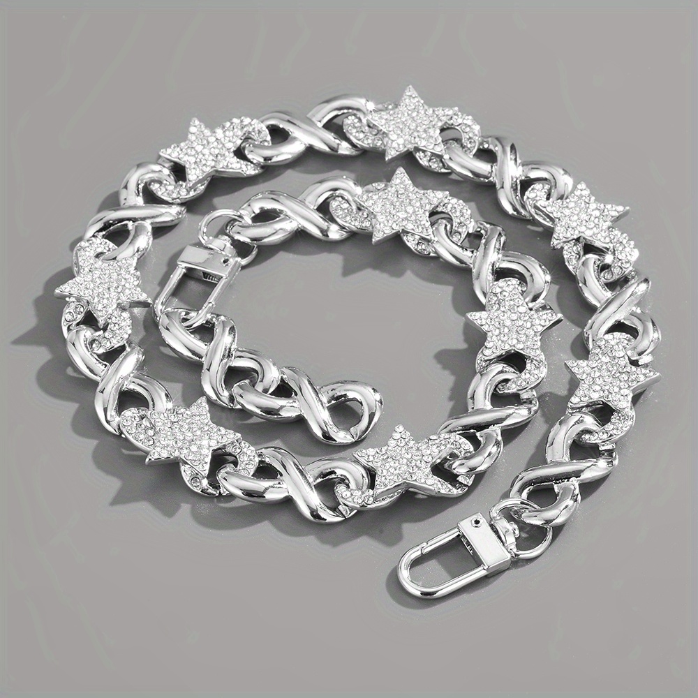 1pc Trend Exquisite Stars Cuban Chain Necklace Ice Out - Temu Australia