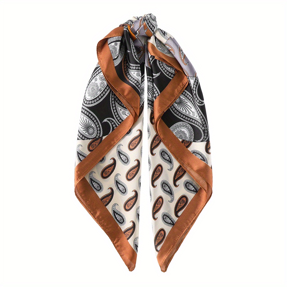 Boho Paisley Print Turban Scarf Silky Headdress Women Girls - Temu Norway