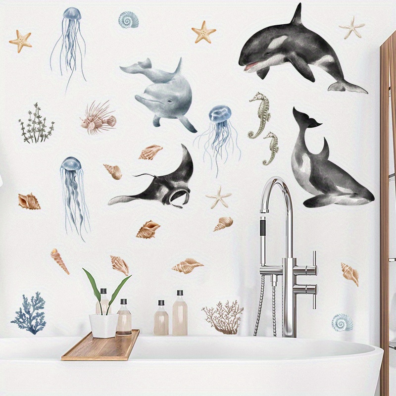 wall sticker whale seaweed sticker - Temu New Zealand