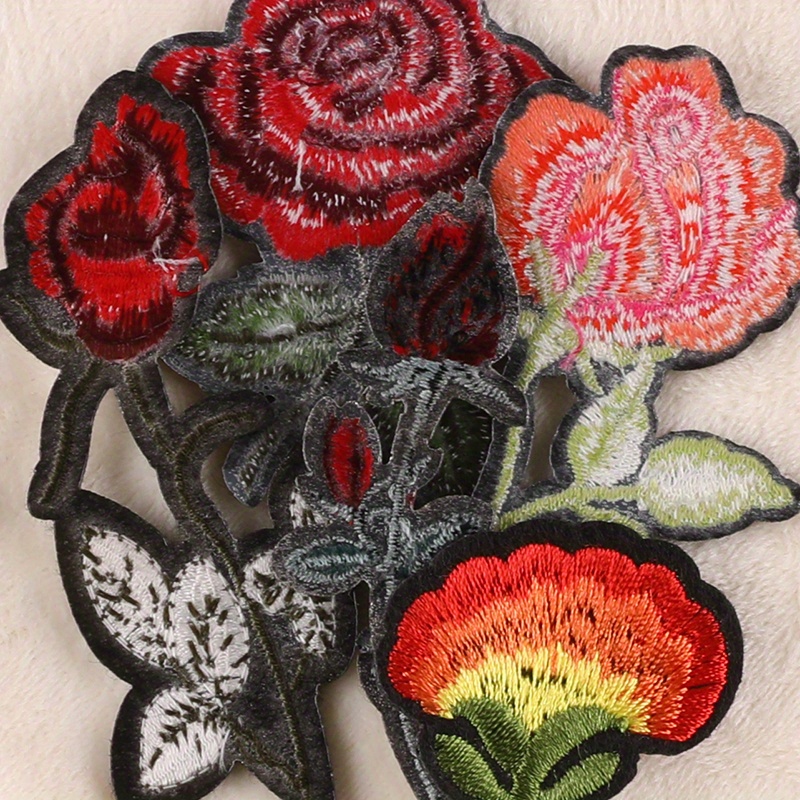 Flower Embroidery Badge Label Patches Decor Diy - Temu Australia