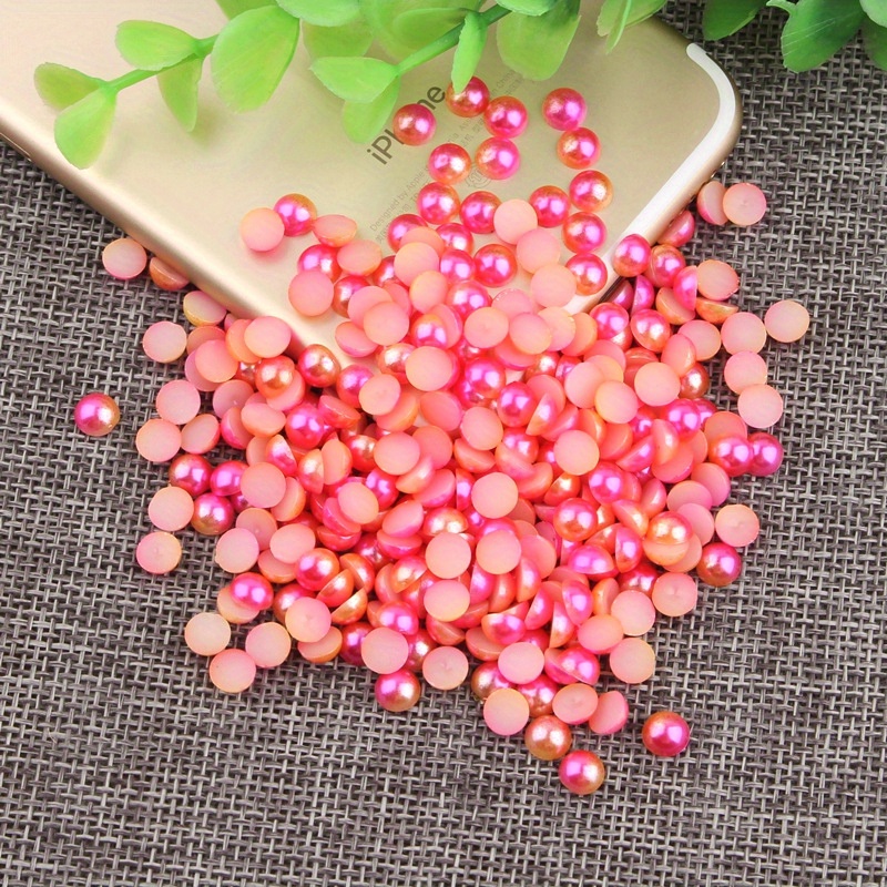 Abs Half Round Flat Back Resin Scrapbook Beads Decorations - Temu Portugal