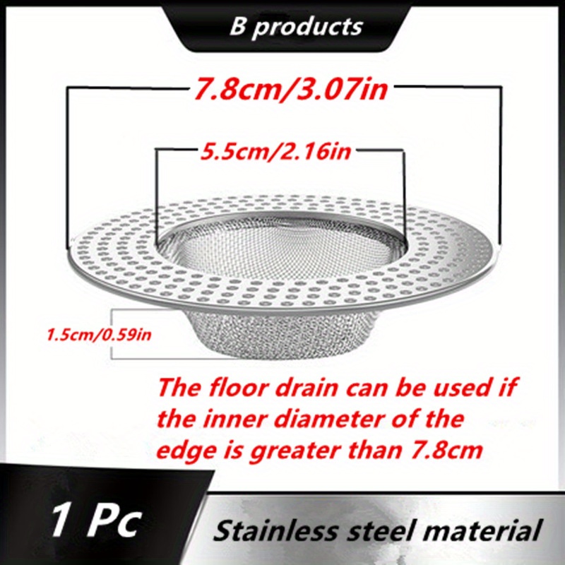 1pc Funnel Kitchen Sink Filter Stainless Steel Anti Blocking Artifact ...